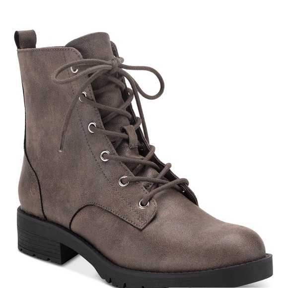 Sun & Stone | Shoes | Nwt Brown Lace Up Lug Combat Boots By Sun Stone ...